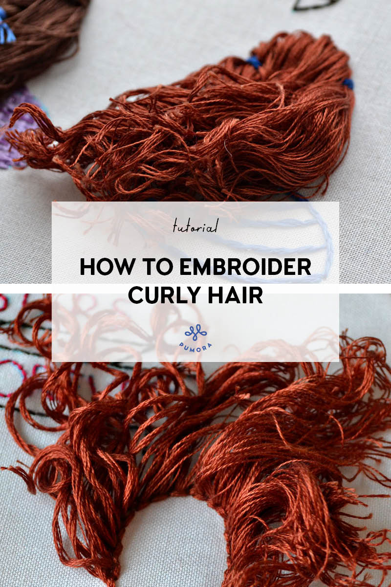 How to embroider curly hair
