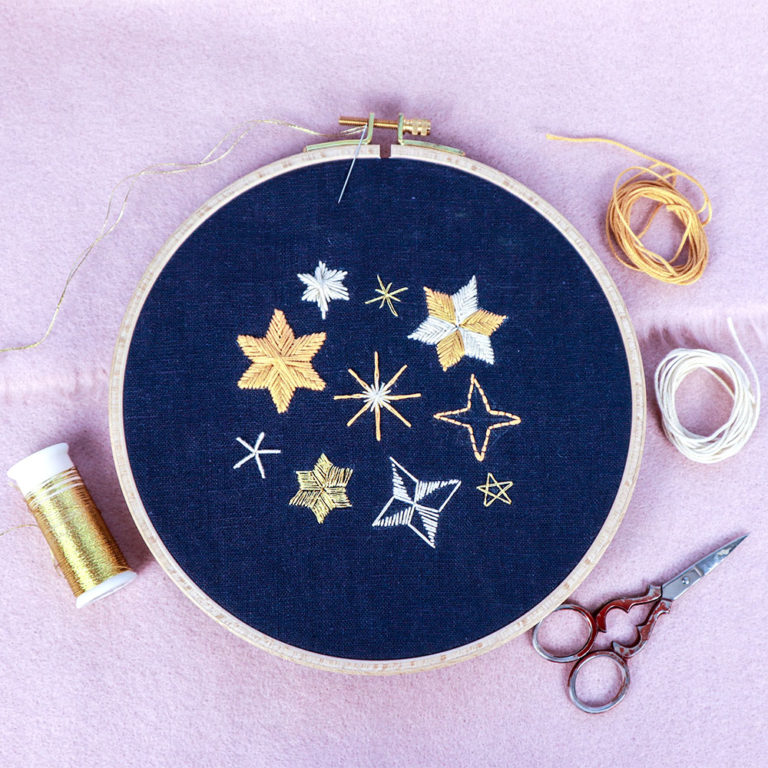 10 ways to embroider stars - with free pattern